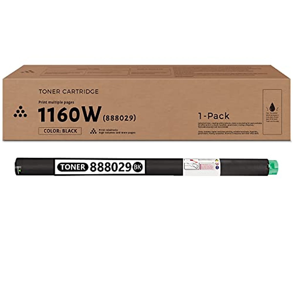 DRAWN Compatible 888029 Toner Cartridge Replacement for Ricoh AF240W AF470W Aficio 480W MP W2400 MP W3600 MP W3601 MP W6700SP SP W2470 Printer Type 1160W Toner Cartridge(1 Pack, Black)