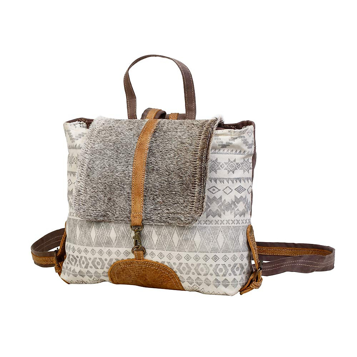 Myra Bag Virtuoso Upcycled Canvas & Cowhide Leather Backpack S-1277