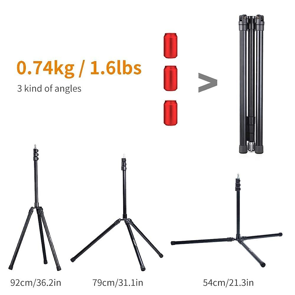 K&F Concept 79 inch/2.01m Light Stand, Studio Photography Tripod, Heavy Duty for Studio, Speedlight, Reflector, Flash, Softbox, Umbrella, Backgrounds, Portrait - 2 Pack