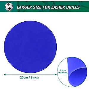 ZIECE Spot Markers Rubber Floor Dots 9inch Non Slip Flat Cones Agility Dots for Kids Soccer Basketball Sports Speed Agility Training, Preschool Classroom Activities (9inch 12Pcs Blue Spot Markers)