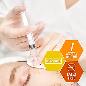 Med PRIDE Vinyl Gloves| Medium Box of 100| 4.3 mil Thick, Powder-Free, Non-Sterile, Heavy Duty Disposable Gloves| Professional Grade for Healthcare, Medical, Food Handling, and More