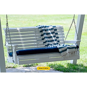 LuxCraft 4' Plain Poly Rollback Porch Swing (White)
