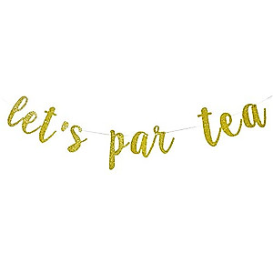 Let's Par Tea Glitter Banner Garland Sign, Tea Party Decorations, High Tea Party Banner, Bachelorette Party Decoration, Let's Party Banner