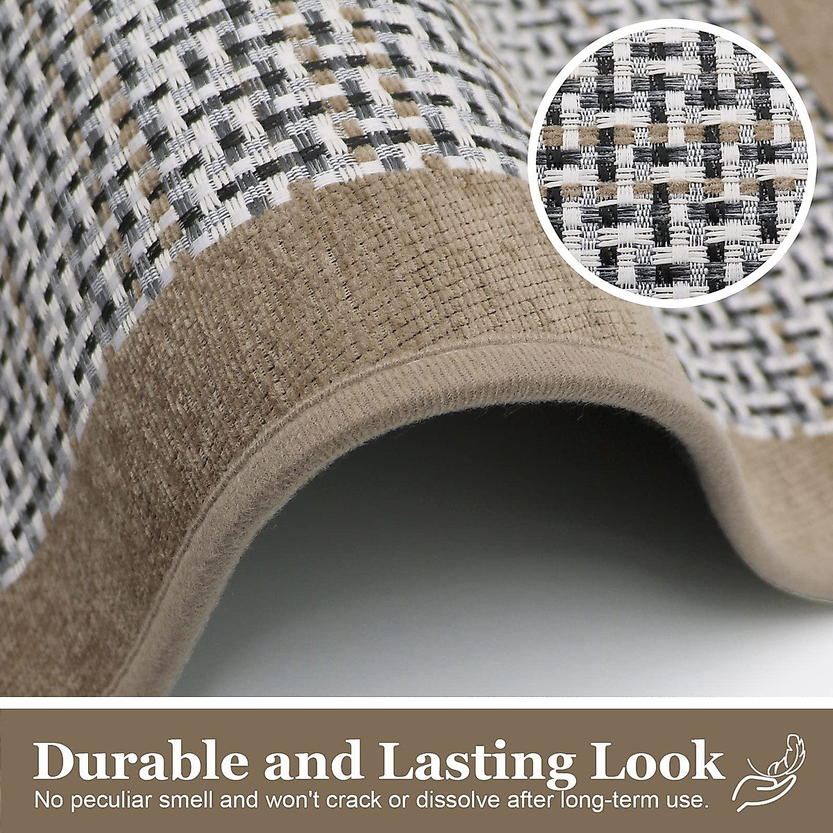 Insun 2 Piece Absorbent Kitchen Runner Rug Set in Front of Sink, Non Slip Rubbers Kitchen Mat Sets for Floor,Washable Kitchen Rug Sets for Hallway,Laundry Room,Khaki,20"x31.5"+20"x47"