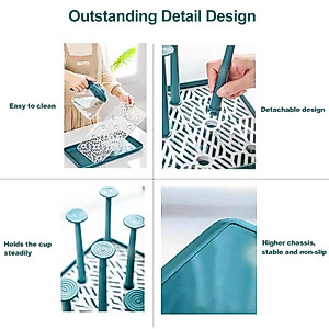 VOLYUVIC [2 in 1] Drain Board for Kitchen Counter, Mug Cup Drying Rack, Kitchen Dish Drying Rack with Drainboard Perfect for Sink, Coffee Table, Outdoor