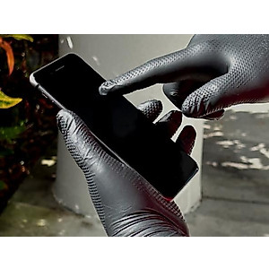 PermaSafe HD Industrial Strength, Nitrile Disposable Gloves, 6+ Mil, Latex Free, Raised Diamond Texture, Mechanic’s Gloves (Medium, Box of 100)