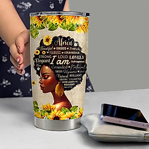 SANDJEST Christian Gift for Women Bible Tumbler 20oz Stainless Steel Insulated Tumblers Coffee Travel Mug Cup for Black Woman Religious Gifts for Birthday Christmas