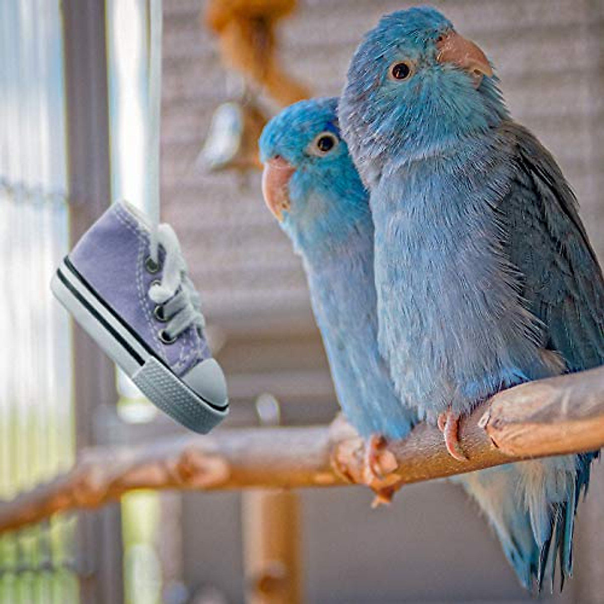Bird Chewing Toys, 12 Pieces Parrot Sneakers Colorful Cotton Shredder Hanging Cage Bite Toys for Small Parakeets, Cockatiel, Conures, Finches, Budgie, Mynah, Finche, Love Birds,Dove, Parrotlet (H01)
