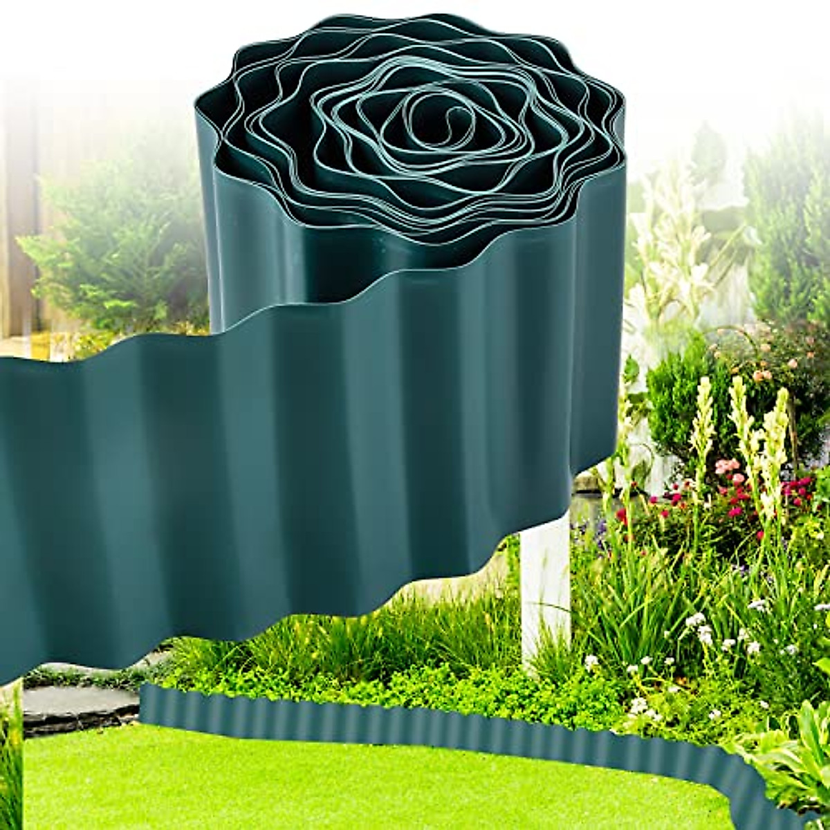 Landscape Edging Board, Paver Edging, Lawn Edging, Antirust Flexibility Sturdy Plastic Garden Edging Border Fence for Vegetable, Flower Beds, DIY Patios and Lawns Edging, 6 inch by 30 feet