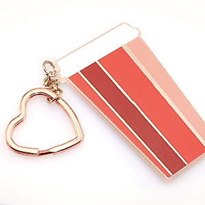 Lind Kitchen 10pcs Creative Flat Key Ring DIY Keychain Accessories Metal Key Split Ring Heart Shape(Rose Gold)