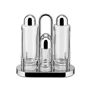 Alessi 4 Piece Condiment Set, Silver
