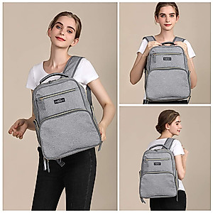 Breast Pump Backpack Diaper Bag - Multi-Function Cooler and Moistureproof Bag for Mother Baby Bottle Breast Milk Pump Mommy Outdoor Working Backpack with Insulation Pocket (Grey)