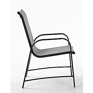 Cosco Outdoor Living Dining Chairs, 6-Pack, Gray Frame, Light Gray Sling (88645GLGE)