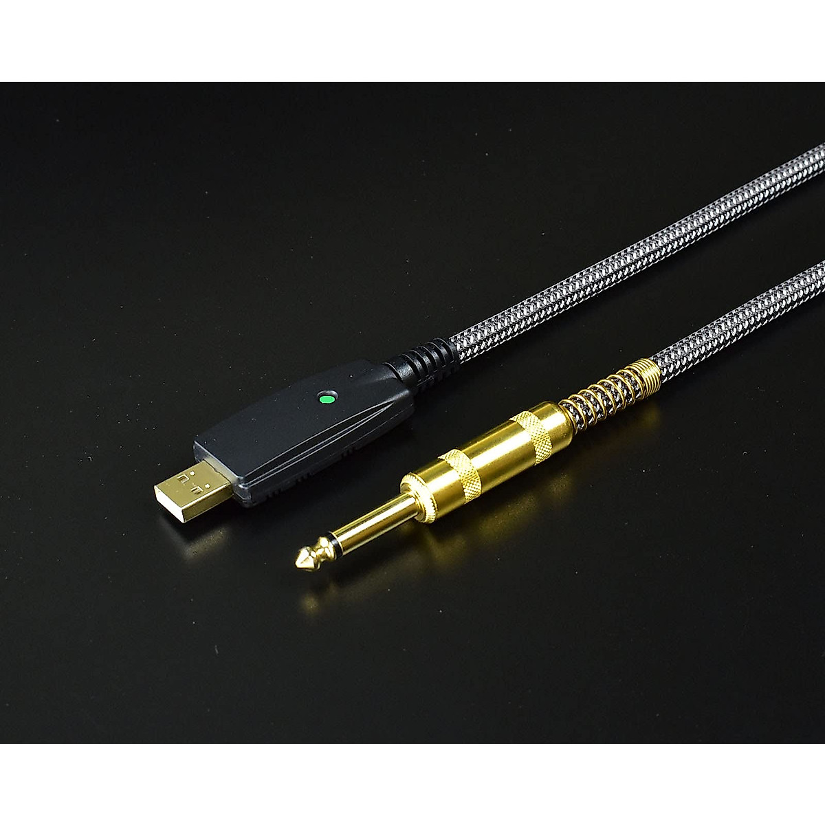 Mugteeve Guitar to USB Cable Adapter - USB to 1/4" TS Electric Bass Guitar Cord for Recording,Quarter Inch Male Jack to Computer USB Interface,Nylon Braided, OFC Shield,Plug-and-Play Connection,10FT