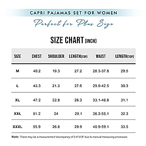 SISKIN Womens Pajama Sets - Capri Pajamas for Women Set Plus Size Sleepwear Tops with Capri Pants Summer Pjs Sets Butterfly 2XL (MNSSKX37Butterfly2XL)