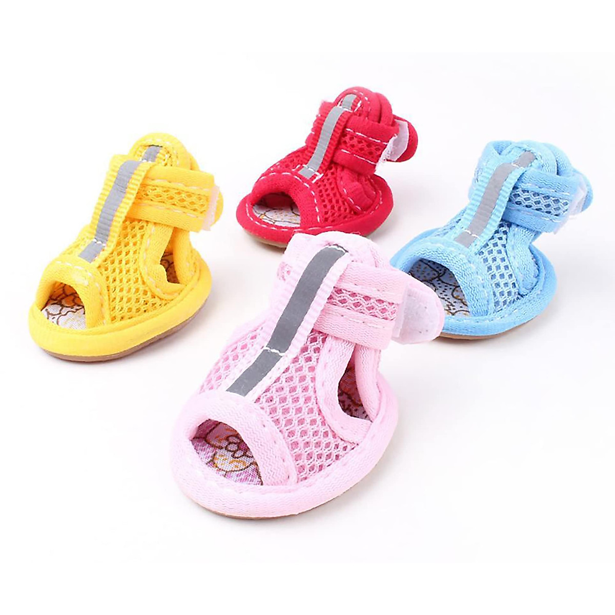 Summer Sandals for Dogs, Breathable Mesh Dog Sandals, Puppy Shoes for Hot Pavement, Pet Shoes for Small Dogs Red Label 3