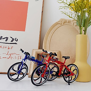 Ming You Alloy Bike Toy - The Die-cast Cross-Country Bike Model is Used for Various Home Decorations, Handicraft Collections. Birthday Gifts for Boys and Girls Bicycle Loversycle Lovers (Black/Red)