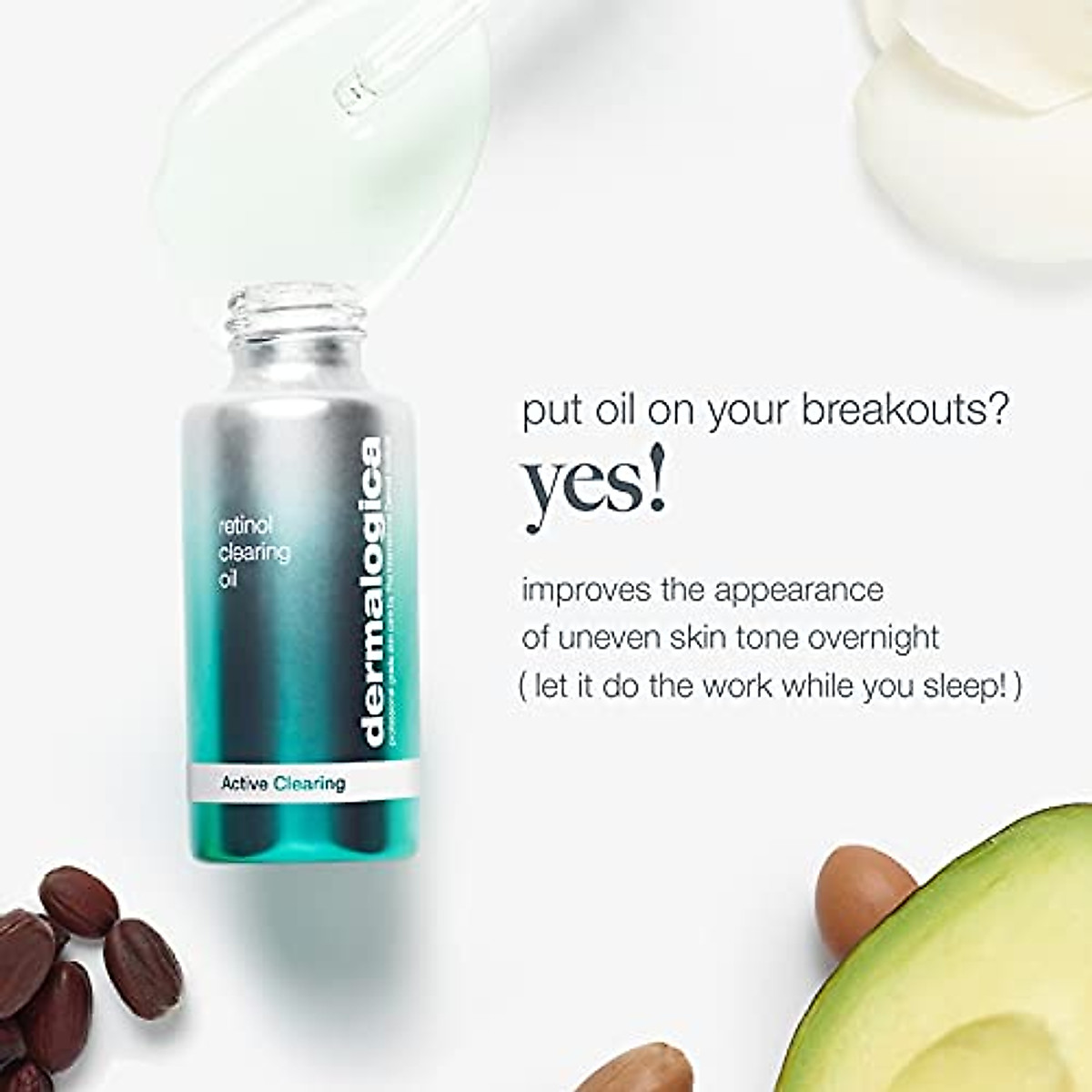 Dermalogica Retinol Clearing Oil Face Serum with Salicylic Acid - Anti-Aging Acne Treatment That Delivers Clearer, Vibrant Skin by Morning, (1 Fl Oz)