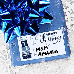 Blue Christmas Gift Tags, Self-Adhesive Snowflake Gift Tags - 75 Gift Wrap Tags, Peel and Stick Christmas Gift Tags