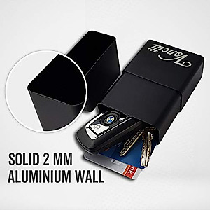 VONETTI Alpha Shield Grande - Premium RFID Signal Blocker Box - Smart Car Key Faraday Signal Protector, Keyless Go RFID Blocking Case, Crypto Wallet Safe Box, Signal Blocker Faraday Tin (Black)