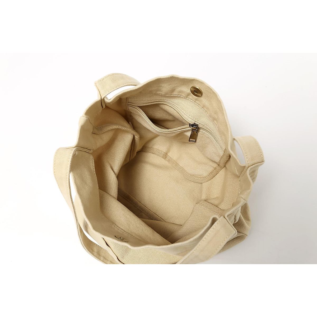 Jeelow Canvas Tote Handbag Shoulder Bucket Hobo Bag Purses For Men Women (Khaki)