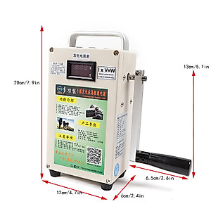 Hand Crank Generator Portable Generator Hand Crank Charger Generator Portable Emergency Power USB Charging Generator Manual Crank Generator for Travel Camping (110V 120W, With Charger)