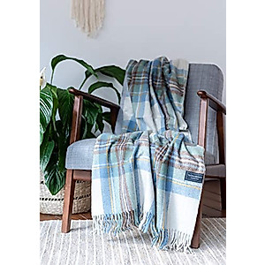 The Tartan Blanket Co. Recycled Wool Knee Blanket Stewart Muted Blue Tartan 28" x 65"