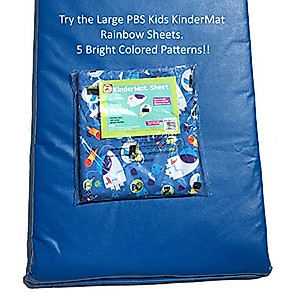KinderMat, Rainbow Designer Mat, Blue, 2-Inch Thick Rest Mat