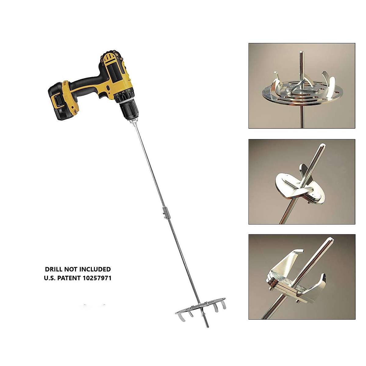 Drill Till, 3 in 1, Smartest Gardening Tools for Weeding, Tilling and Bulb Planting| Includes Hole Digger for Plants, Weeding Tool, 2 Rods & Tiller for Gardening| Use with Cordless Drill/Screwdriver