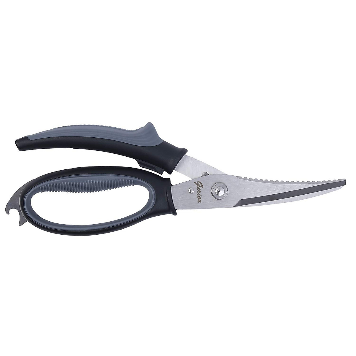 Gerior Spring Loaded Poultry Shears - Heavy Duty Kitchen Scissors for Cutting Chicken, Poultry, Game, Bone, Meat - Chopping Food, Herb - Stainless Steel - Black