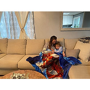 Dawhud Direct American Eagle Fleece Blanket for Bed, 75" x 90" Queen Size Eagle Fleece Throw Blanket for Men, Women and Kids - Super Soft Plush Eagle Blanket Throw Print Blanket for Eagle Lovers