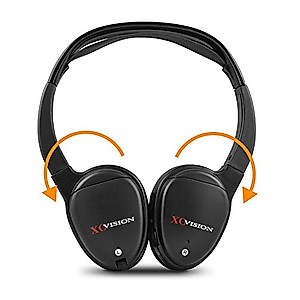 XO Vision IR620 Universal IR Infrared Wireless Foldable Headphones for In-Car TV, DVD, & Video Listening