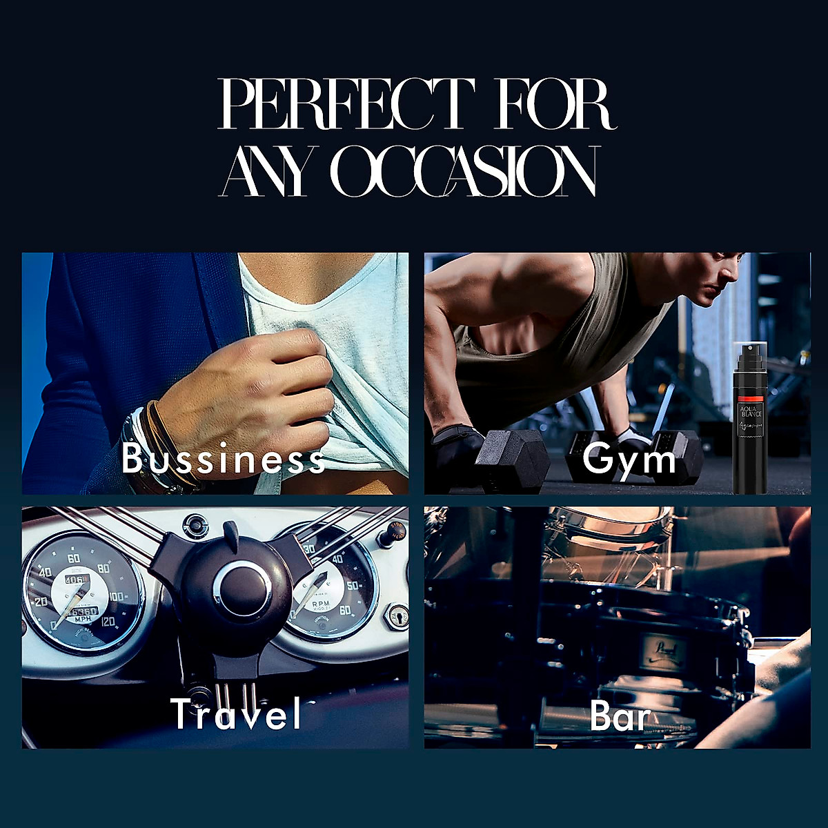 AQUA BLANCE Body Spray for Men, Pack of 3, Each 3.4 Fl Oz, Total 10.2 Fl Oz, Deodorant for Men Refreshing Fragrance Mist