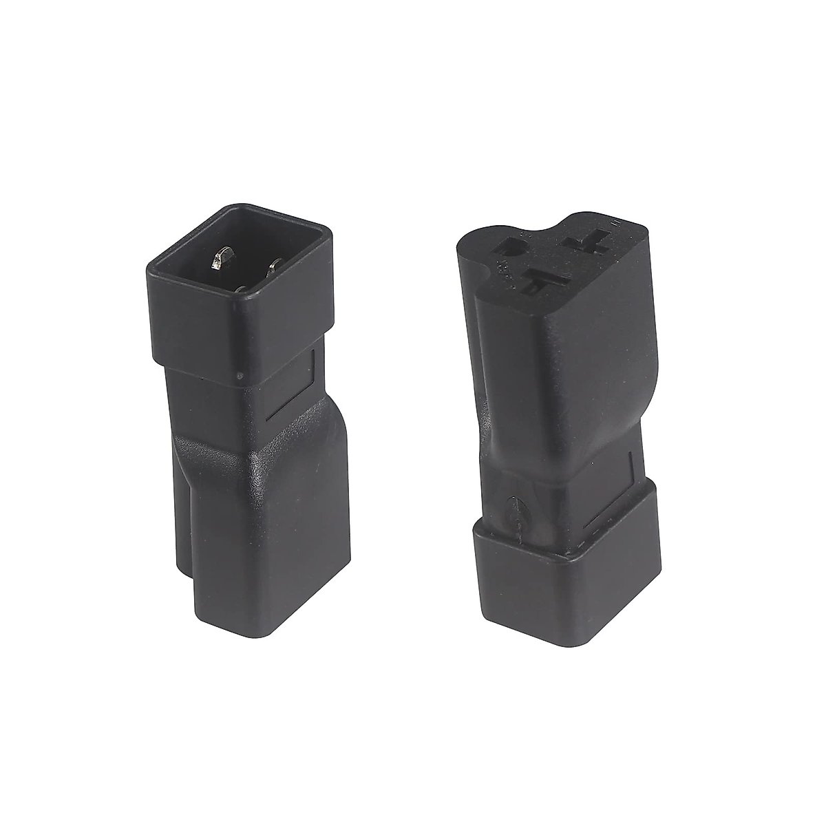 QIUCABLE IEC to NEMA Adapter,5-15R to C20,5-20R to C20,6-15R to C20,6-20R to C20;IEC 320 C20 Male to 4-in-1 Nema 5-15R/20R 6-15R/20R Female,T Blade Plug Adapter,Power Converters Comb Adapter(2-Pack)