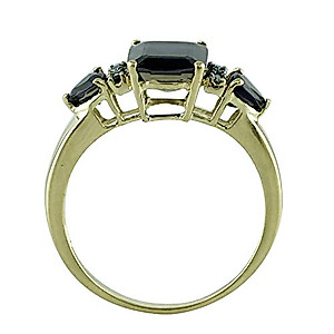 Carillon Iolite Cushion Shape 1.72 Carat Natural Earth Mined Gemstone 925 Sterling Silver Ring Unique Jewelry (Yellow Gold Plated) for Women & Men
