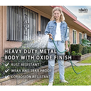 Hose Sprayer Nozzle – Premium Heavy Duty Garden Hose Nozzle - 9 Adjustable High Pressure Spray Nozzle Patterns - Water Hose Nozzle Best For Plants, Lawn, Car Wash, Patio, Dog -5 Extra Washers-SprayTec