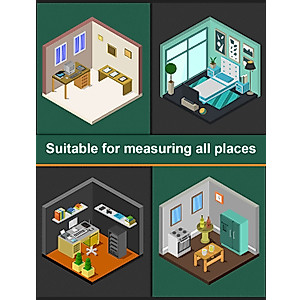 Laser Measure, Ogeto 165 Feet Digital Laser Distance Meter with 2 Bubble Levels,M/in/Ft Unit Switching Backlit LCD and Pythagorean Mode, Measure Distance, Area and Volume