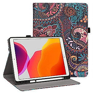 HAPPIERE Case for iPad 9th 8th 7th Generation with Pencil Holder, Compatible with iPad 10.2 inch 2021/2020/2019, Premium PU Leather iPad Cover, Auto Wake/Sleep, Shockproof Protective Folio Cover