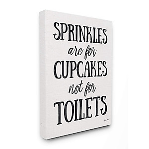Stupell Industries Sprinkles are for Cupcakes Not Toilets Black Marker Look Typography Canvas Wall Art, 30 x 40, Multi-Color