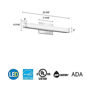 Lithonia Lighting FMVCSLS 24IN MVOLT 30K35K40K 90CRI KR M6 Vanity, Square, Color Temperature Switchable
