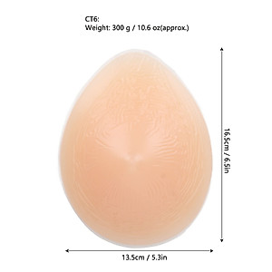 Crossdress Transvestite Bra Enhancer, Silicone Breast Form Mastectomy Prosthesis, Silicone Breast Forms Breast Fake Boob (300g)