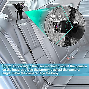 MONOJOY Baby Car Mirror Camera, 4.3'' HD Display Baby Mirror for Car Back Seat Full View Infant, Night Vision Baby Car Camera Baby Rear Facing Seat, Car Seat Mirror for Baby Car Seat Rear Facing