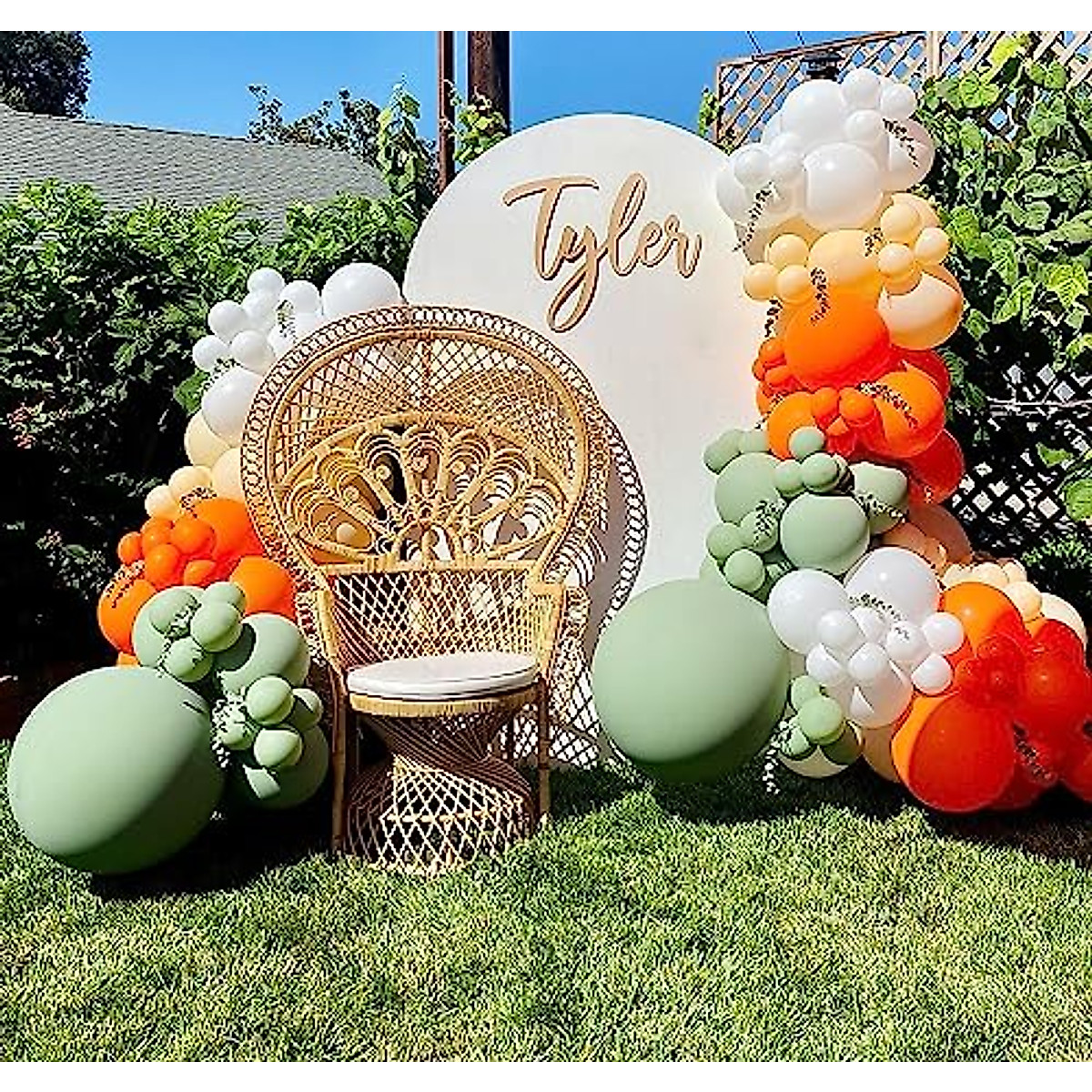 Oopat DIY Orange Balloon Arch Garland Kit Little Cutie is on the Way Baby Shower Gender Neutral Orange Citrus Kids Birthday Party Backdrop Decorations (Sage Green Orange)