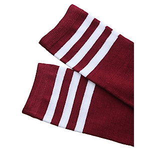 CISMARK Womens Thigh High Socks Over the Knee High Striped Stocking Boot Leg Warmer Long Socks for Daily Wear Cosplay