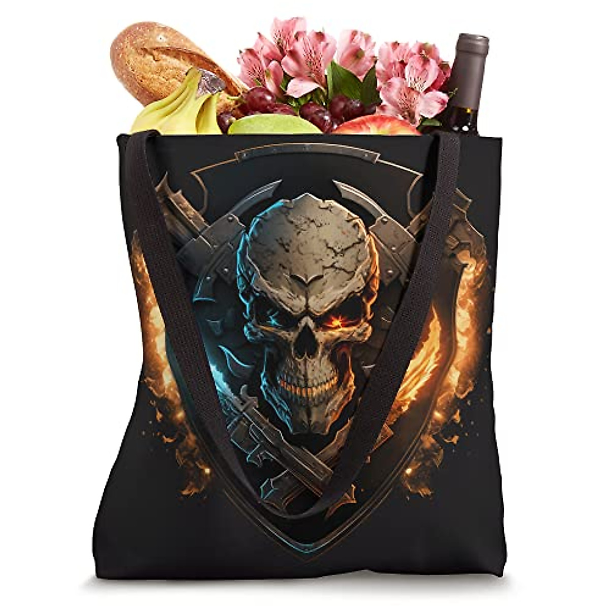 Fantasy Warrior Skullz - FireLightning Tote Bag