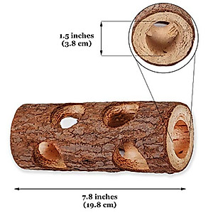 Meric Hamster and Gerbil Log Chew Toy, Chinese Fir Log for Lumberjack Hammies, Great for Bored Gerbils, Loved by Small Pets, 1 pc