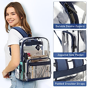 Clear backpack, Chase Chic Transparent School Backpack Large Heavy Duty See Through Daypack for School Work Travel