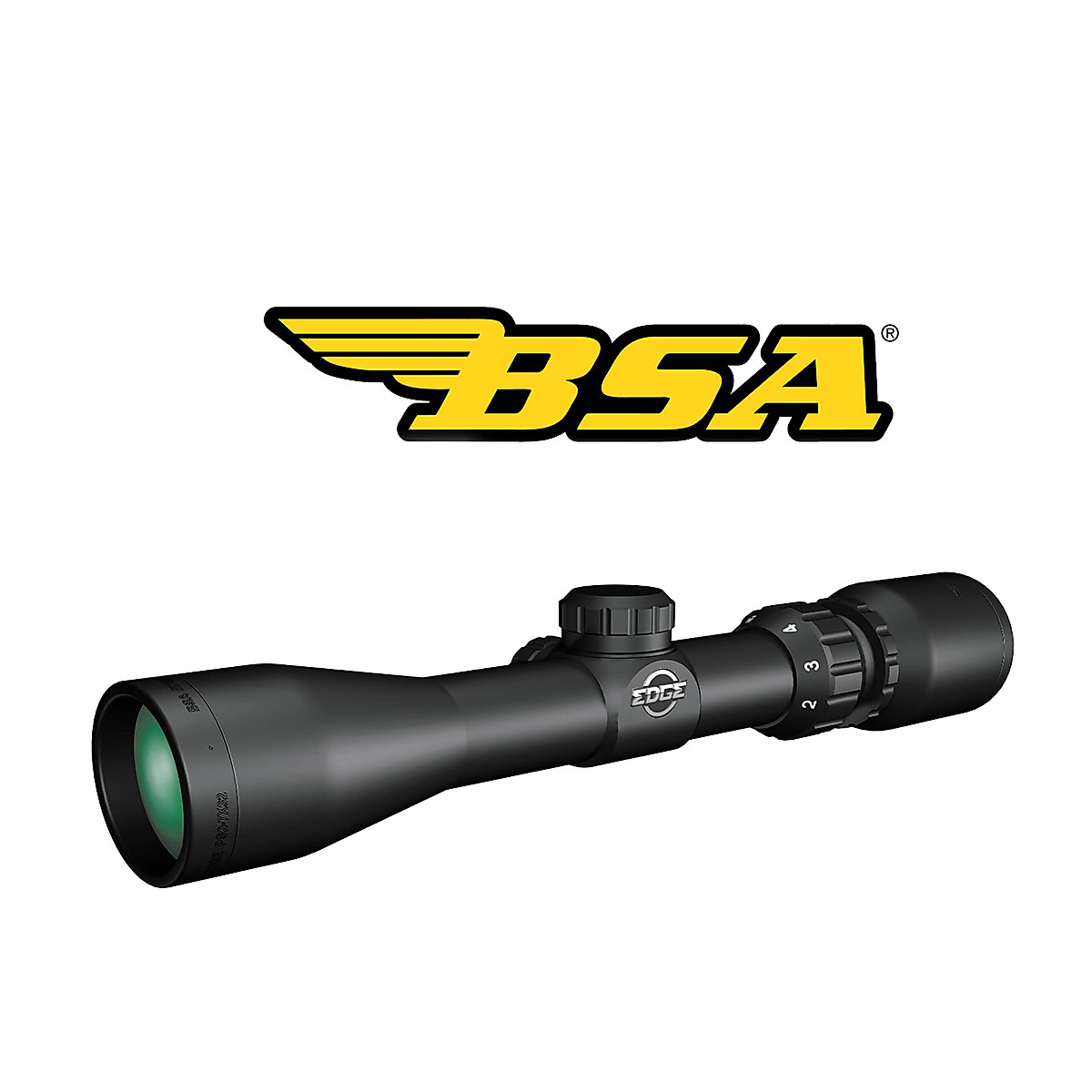 BSA Optics Edge Pistol Scope 2-7x28mm 30/30 Duplex Reticle, Black Matte