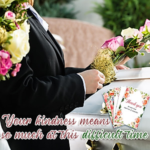 Jetec 100 Pack Pink Rose Funeral Sympathy Bereavement Thank You Cards with Envelopes and Stickers Bulk Greeting Cards for Family Loved Ones Bus Driver Wishes Holiday Celebration