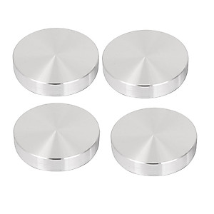 uxcell M10 Thread 40mm Dia Aluminum Disc Hardware Silver Tone 4 Pcs for Glass Table